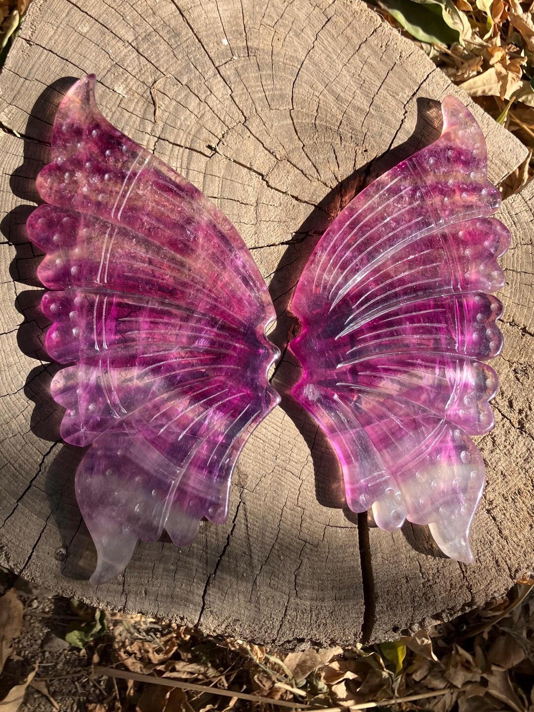 Magenta Fluorite Butterfly Wings Pink Fluorite Crystal Butterfly Large ...