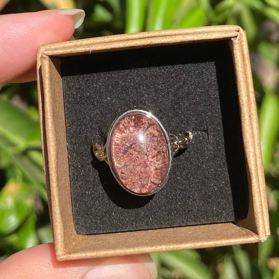 Red Lodolite Ring Polished Lodolite Gemstone Jewelry Red Garden Quartz ...