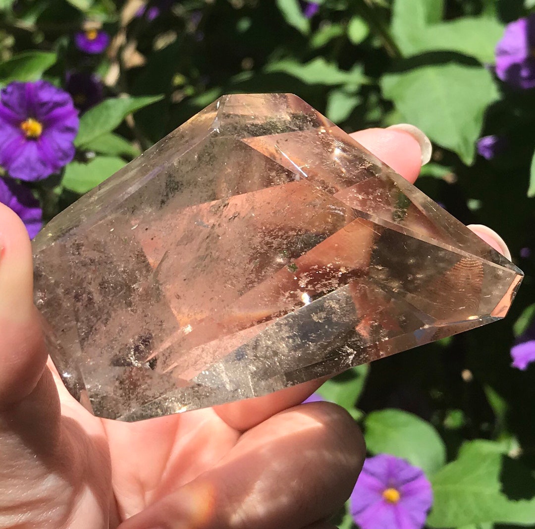 Lodolite Quartz Freeform Polished Lodolite Crystal Home Decor Garden ...