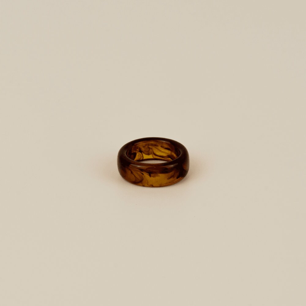 Whiskey Brown Ring - Acetate Resin Ring - Korean Ring - Etsy