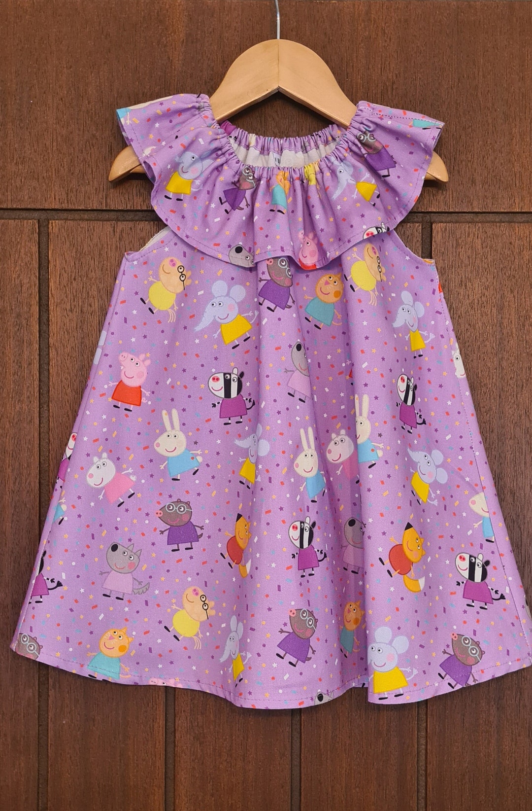Australian Made Girls Ruffle Neck Frill Dress (peppa Pig and Friends ...