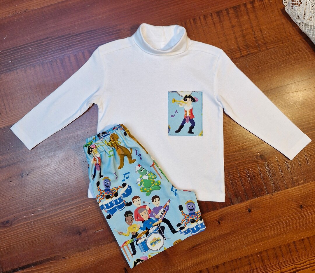 Aust Made, Children's Blue Wiggles Long Sleeve Skivvy & Shorts Outfit ...