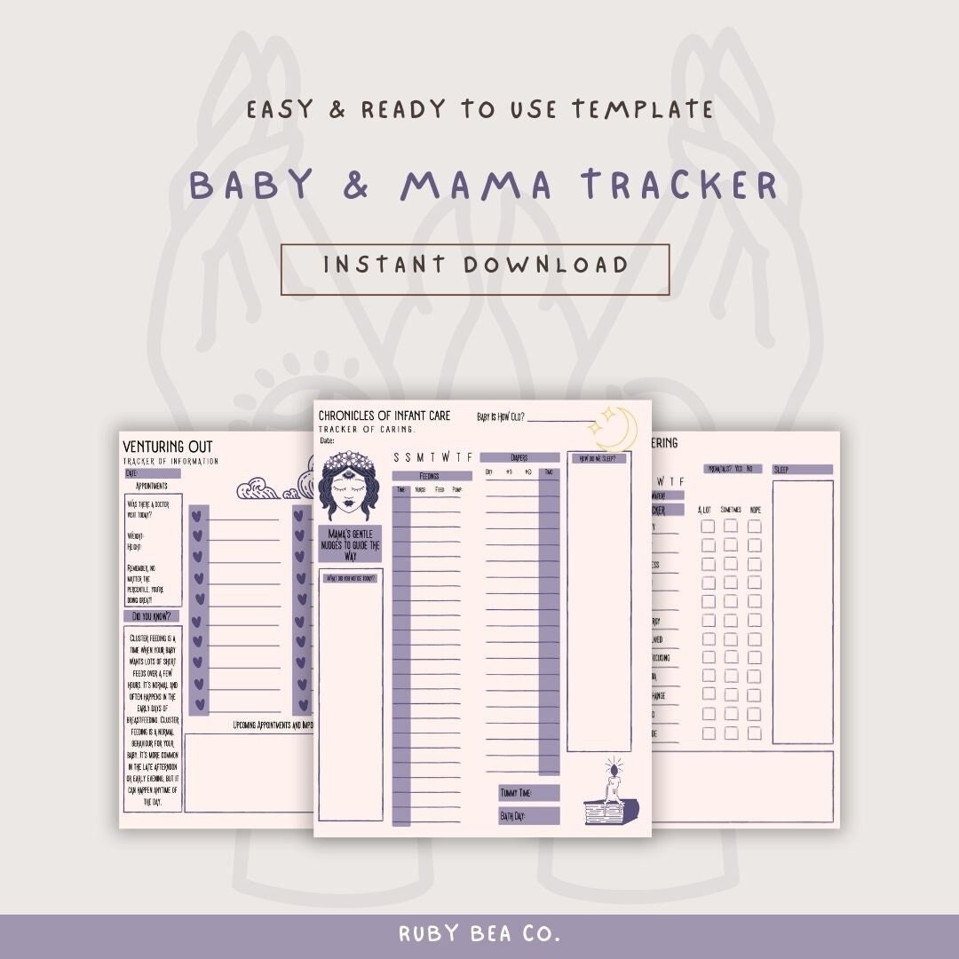 Printable Baby Milestone Chart Tracker DIY Baby Tracking Log Book Feed ...