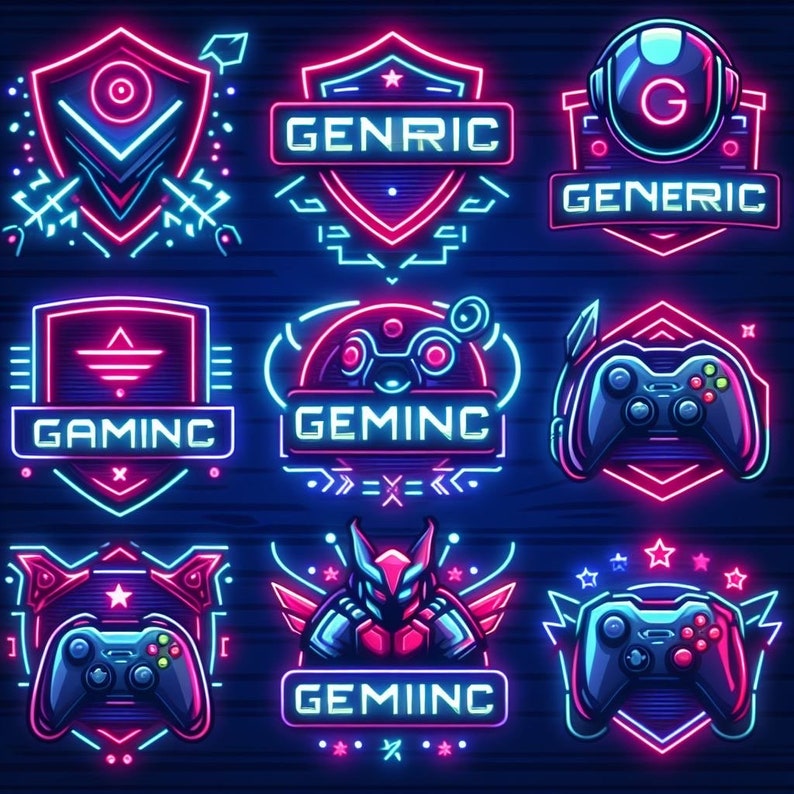 Gaming Logos Logos Gamer Digital Art Print Wall Art AI Generated AI Art ...