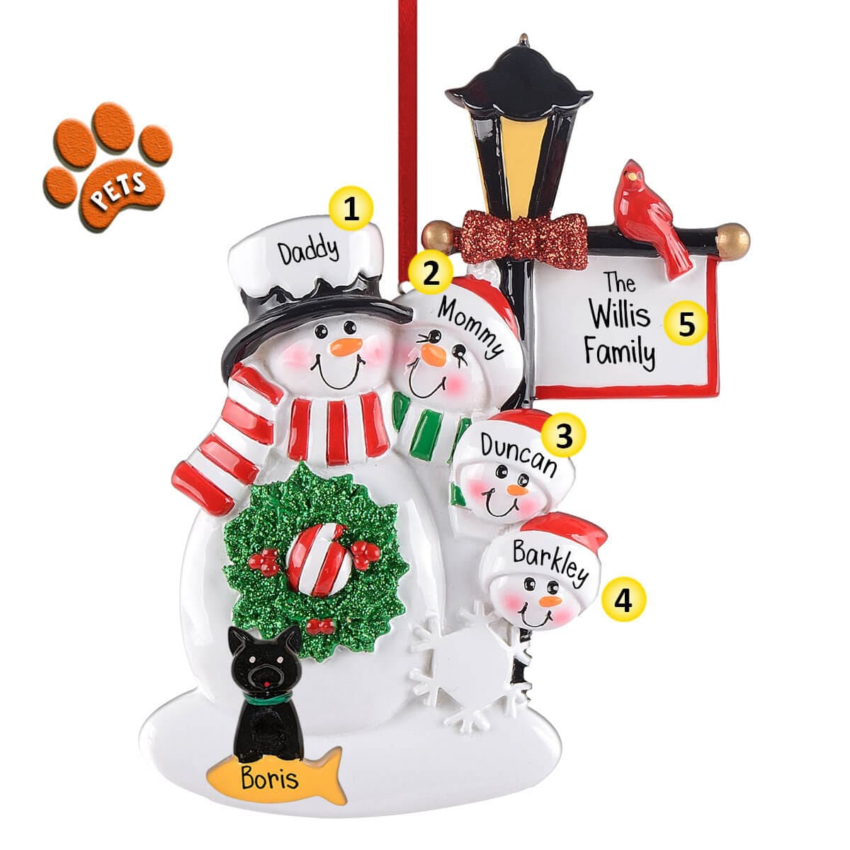 Personalized Snowman Family Christmas Ornament 2,3,4,5 – New Home ...