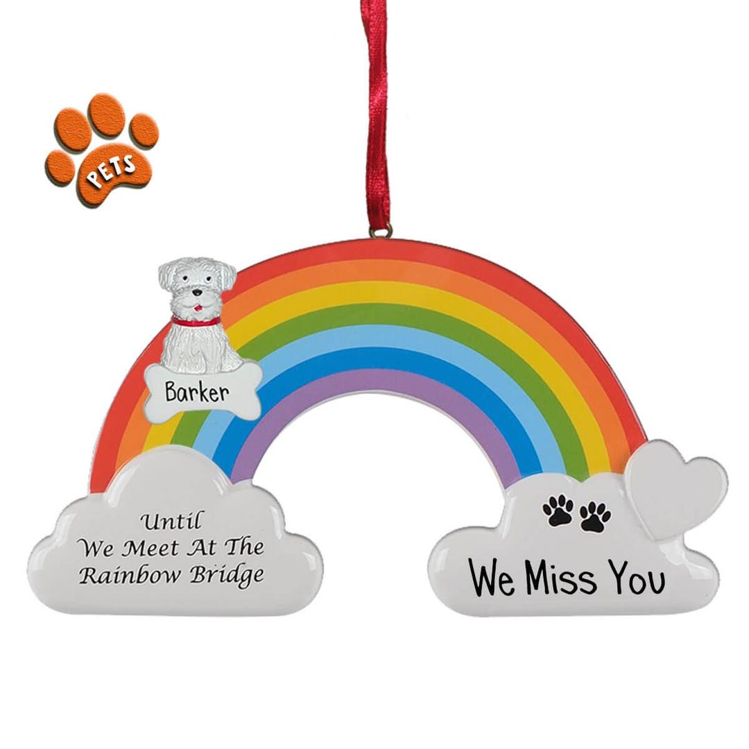 Personalized Pet Rainbow Bridge Christmas Ornament - Beloved Dog - Cat ...