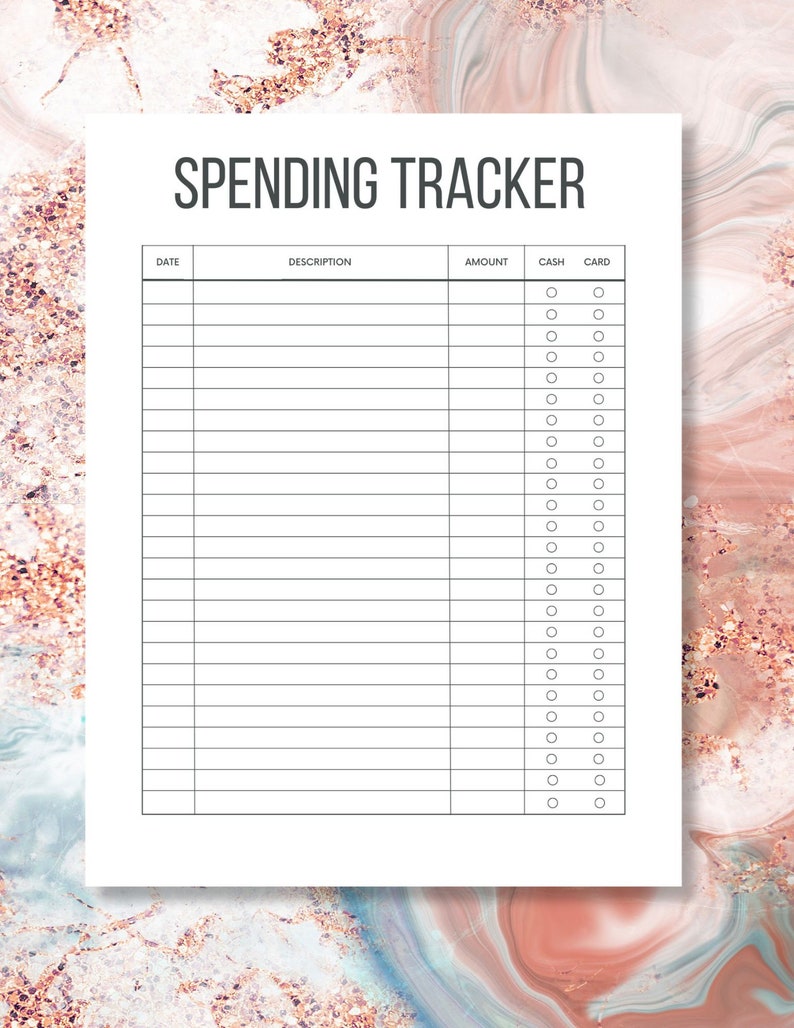 Spending Tracker Printable PDF - Etsy