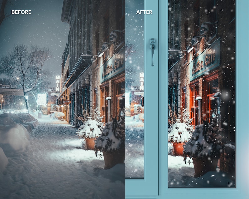 Christmas Window Overlay Snowy Windows Photoshop Overlays - Etsy