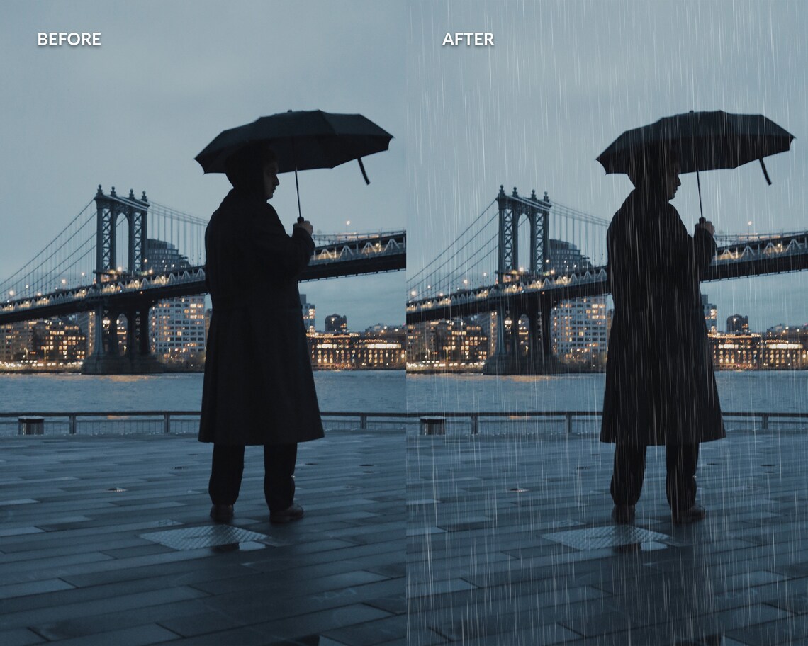 40 Rain Overlays Falling Rain Photoshop Overlays Winter - Etsy