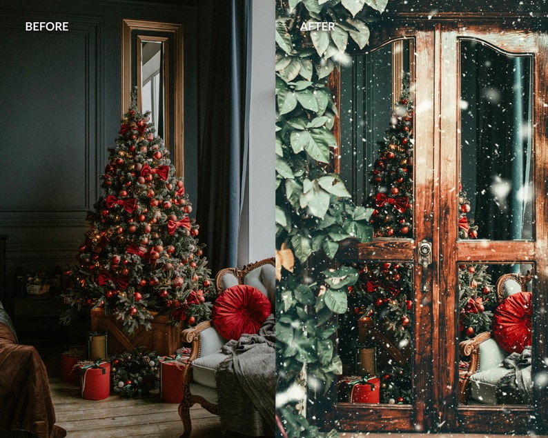 Christmas Window Overlay Snowy Windows Photoshop Overlays - Etsy