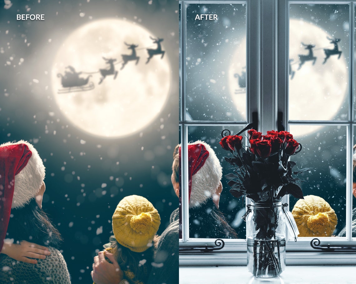 Christmas Window Overlay Snowy Windows Photoshop Overlays - Etsy