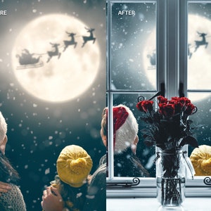 Christmas Window Overlay, Snowy Windows, Photoshop Overlays, Winter ...