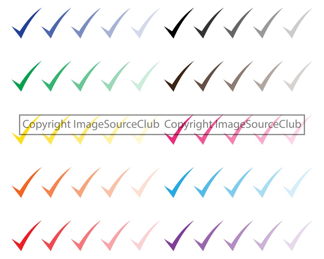 50 Colorful Check Mark Icons Bundle | Digital PNG, SVG, JPG Files ...