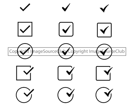 Check Mark & Checkmark PNG SVG and JPG Files Transparent - Etsy