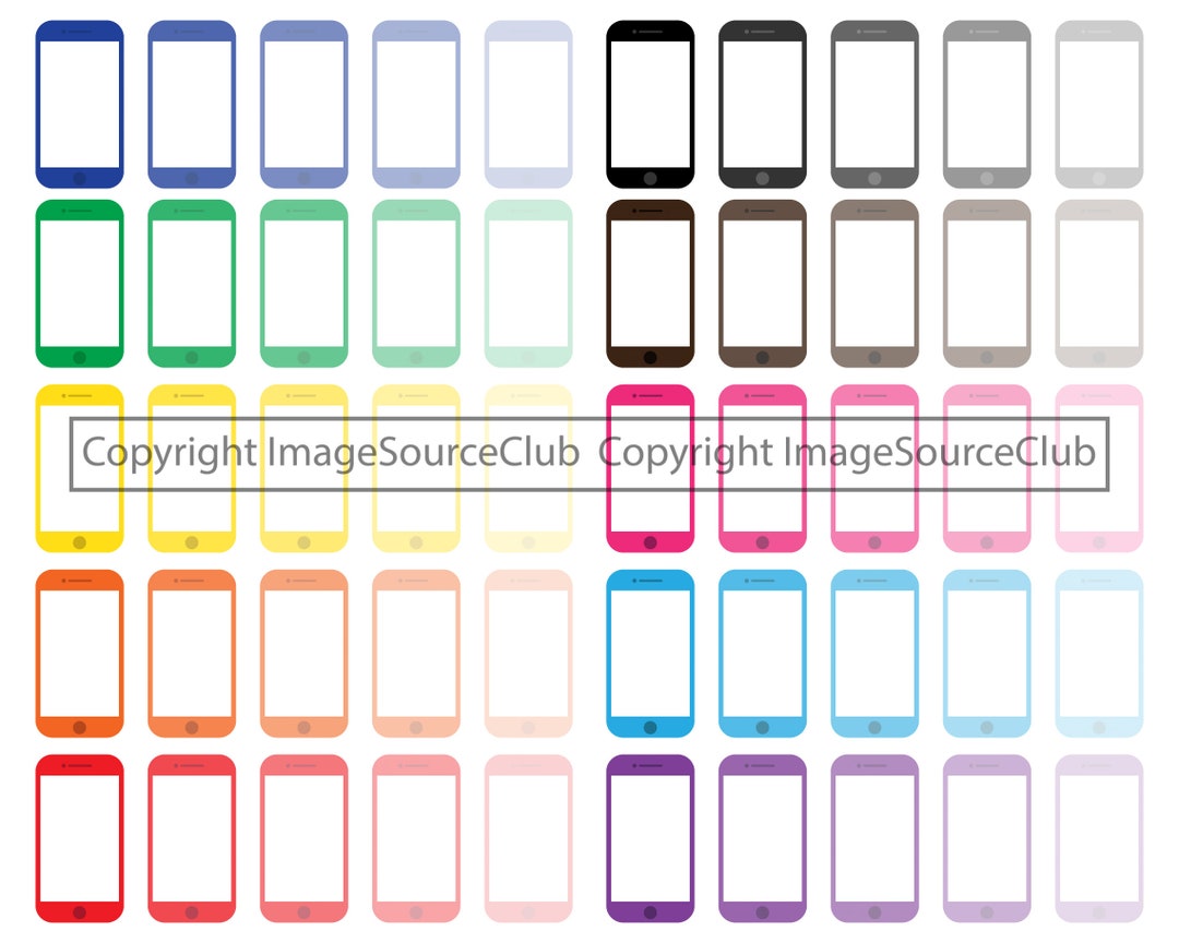 50 Colorful Transparent Smartphone Icons | Digital PNG, SVG, JPG Files ...