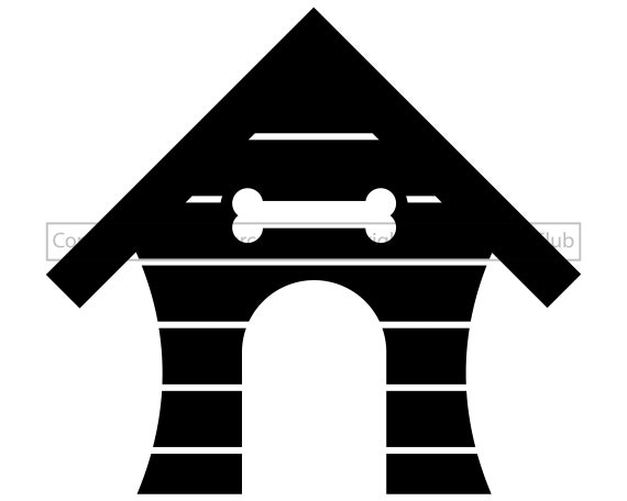 Dog House Silhouette PNG and SVG Files Dog House With Bone | Etsy