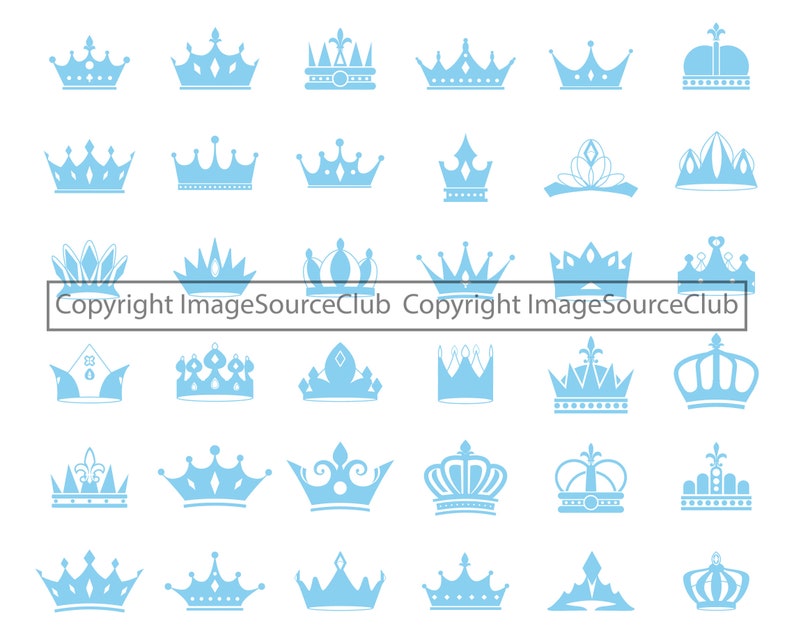 36 Baby Blue Prince Crowns Clip Art Bundle PNG and SVG Transparent ...