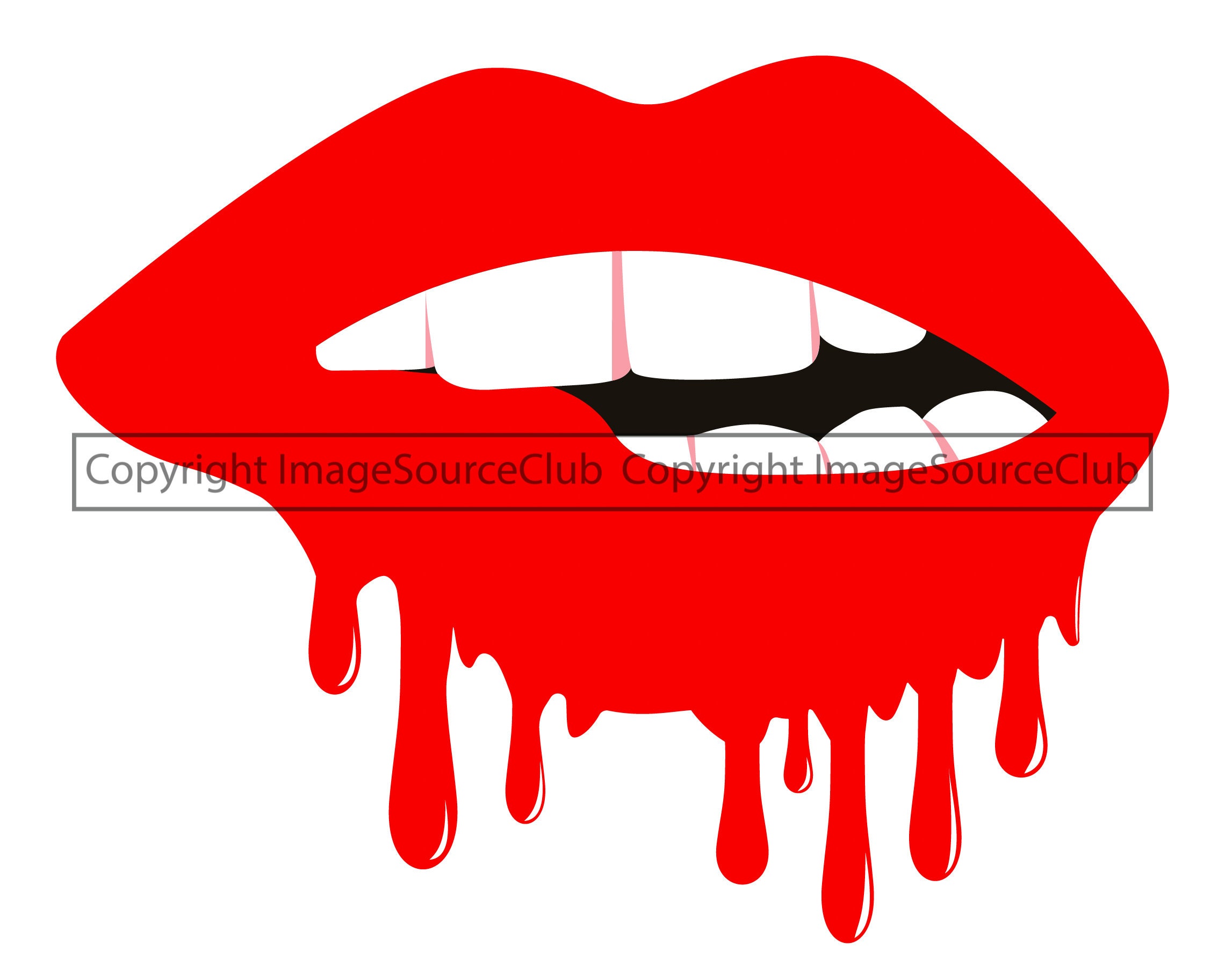 Bleeding Lips Vector Art: Biting Mouth PNG, SVG Files (commercial Use ...