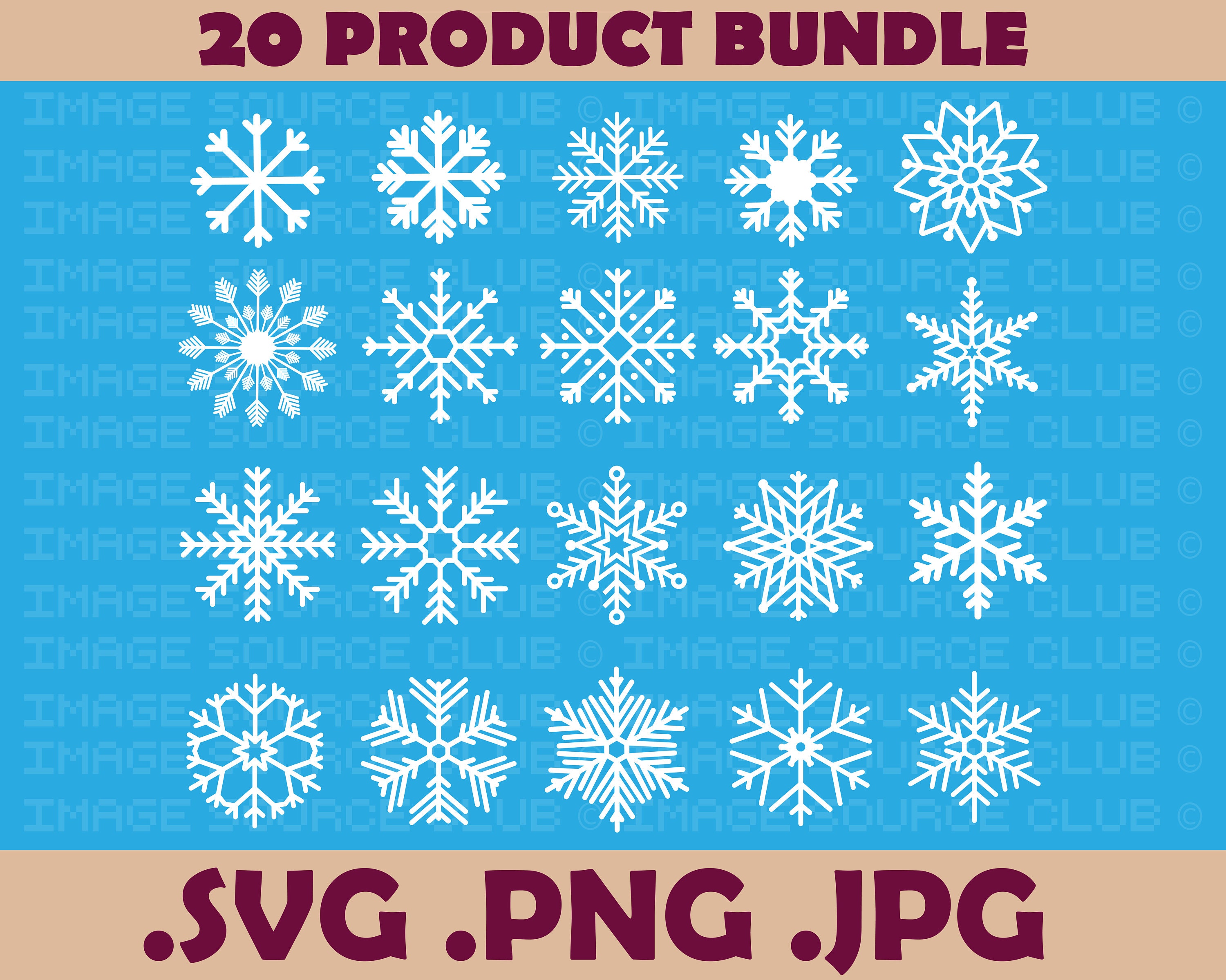 Snowflakes SVG PNG Files Snow Flakes Png and Svg Vector | Etsy