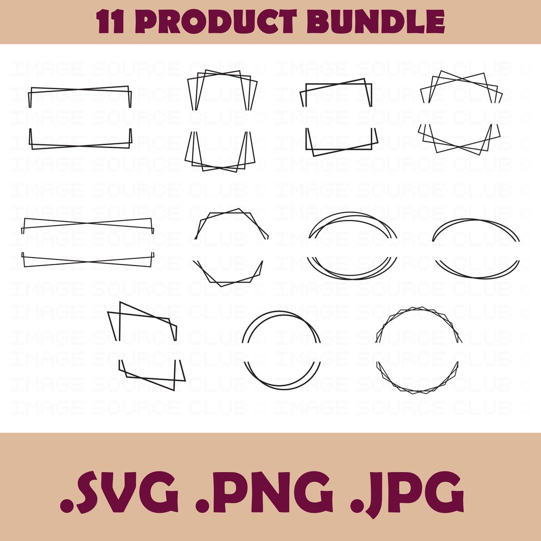 Split Geometric Triple and Double Frames SVG, PNG, JPG | Split Square ...