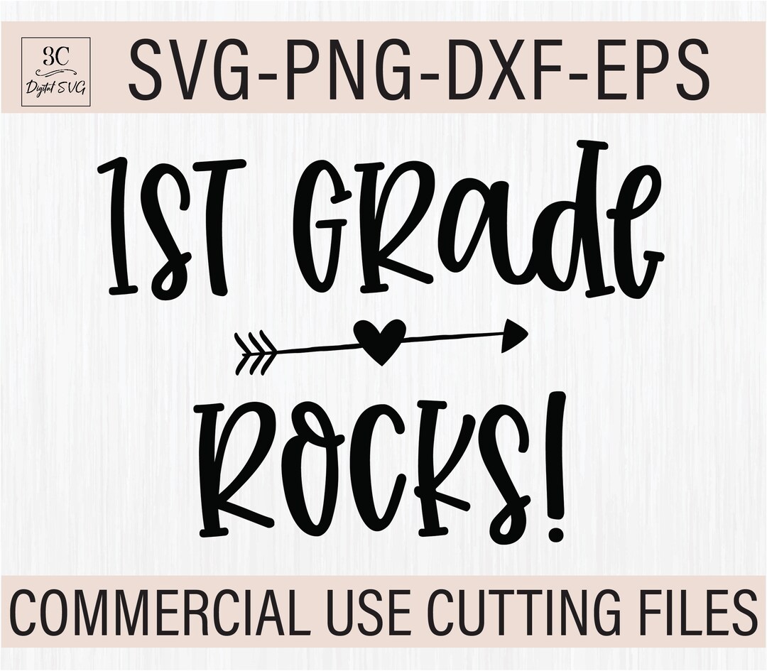 First Grade SVG Files 1st Grade Rocks Svg Teacher Svg - Etsy