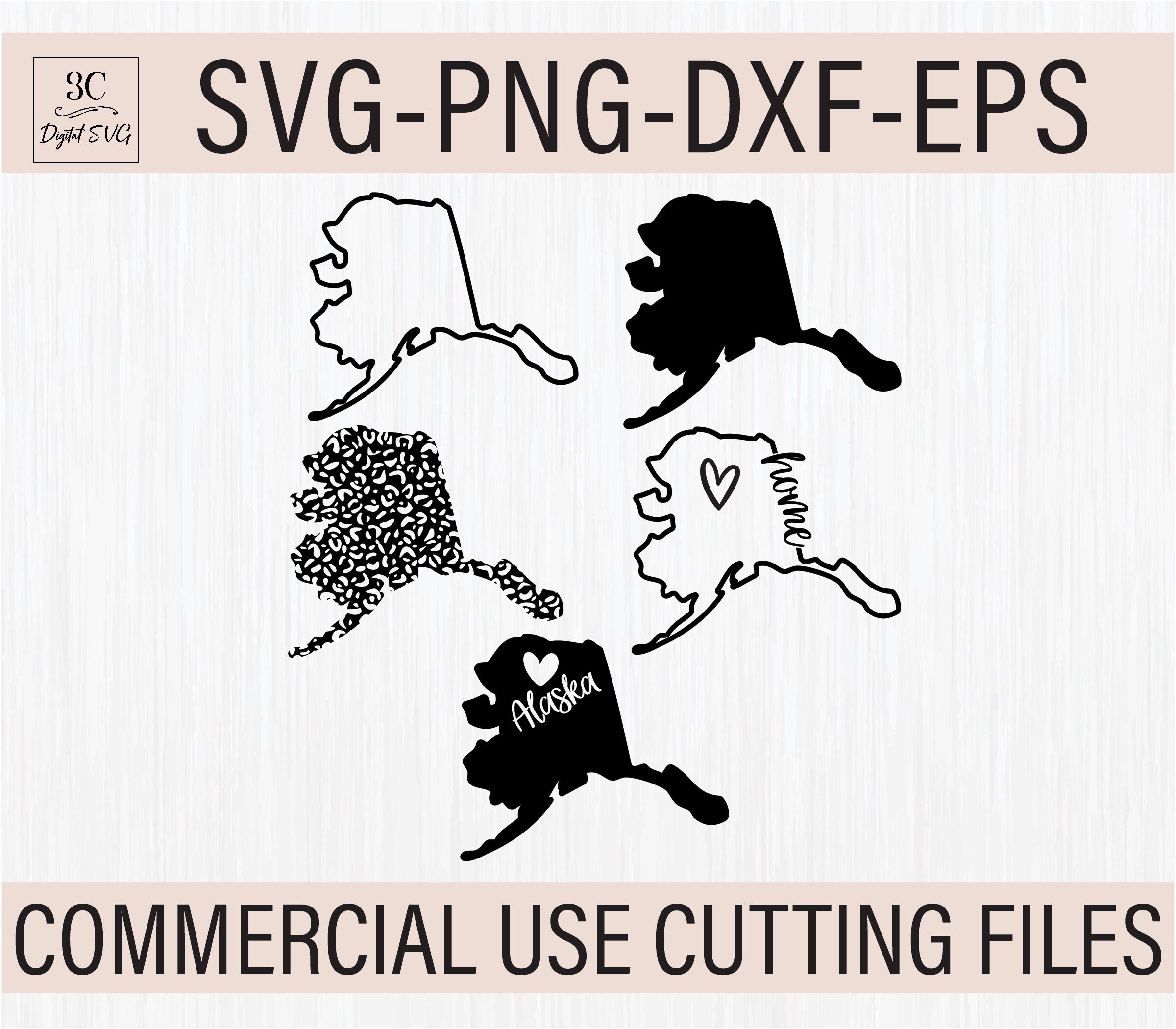 Alaska State SVG Bundle Alaska Outline Clipart Alaska Shirt - Etsy