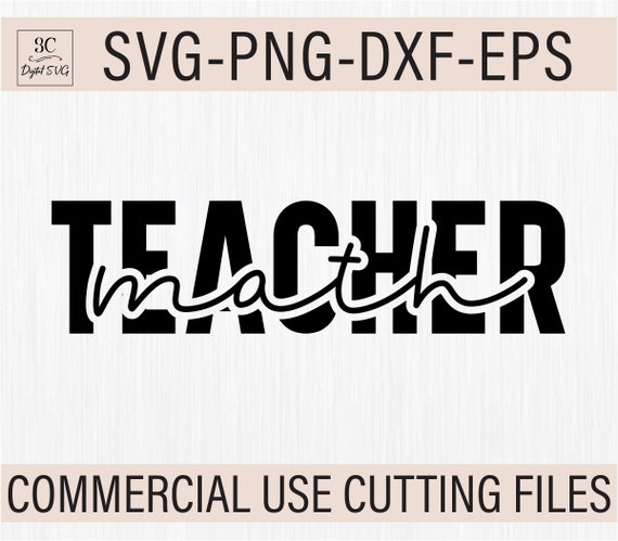 Math Teacher Svg Back to School Cut File Teacher Svg School - Etsy UK