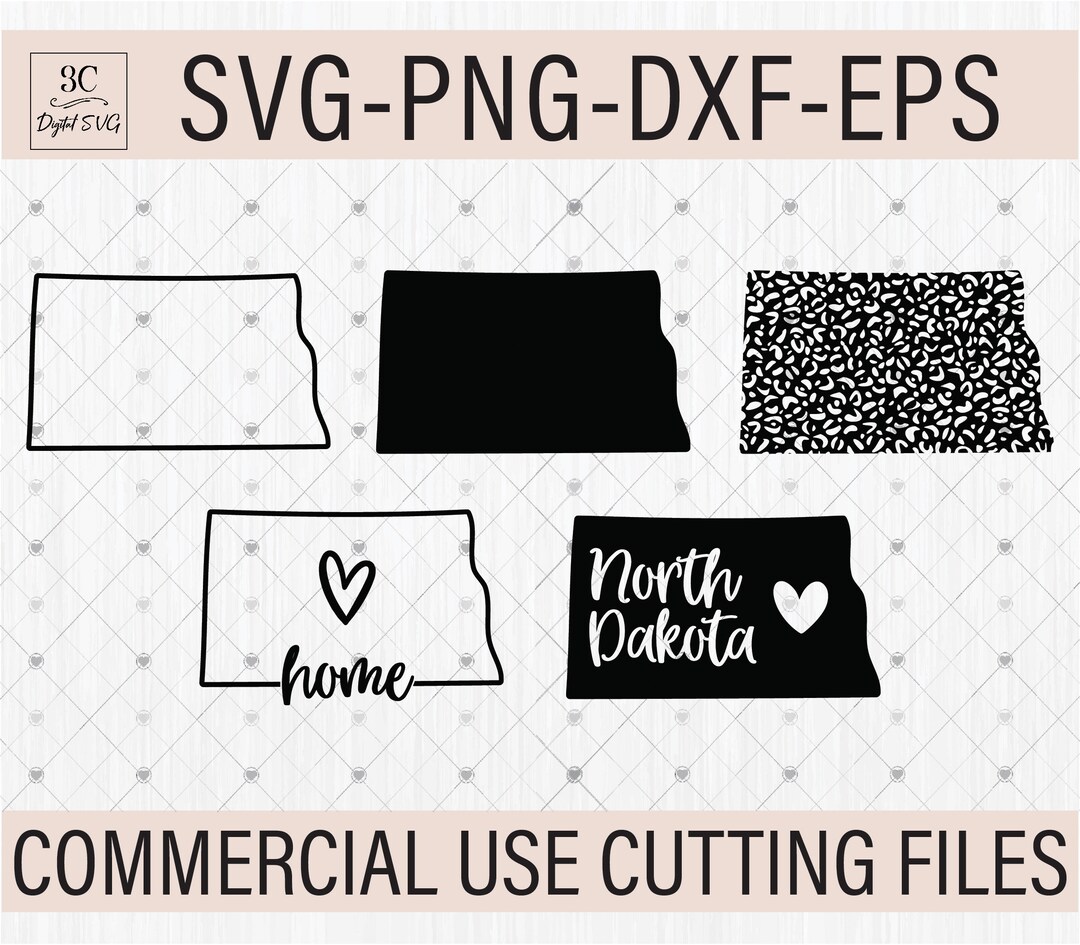 North Dakota SVG Bundle, North Dakota Outline Clipart, North Dakota ...