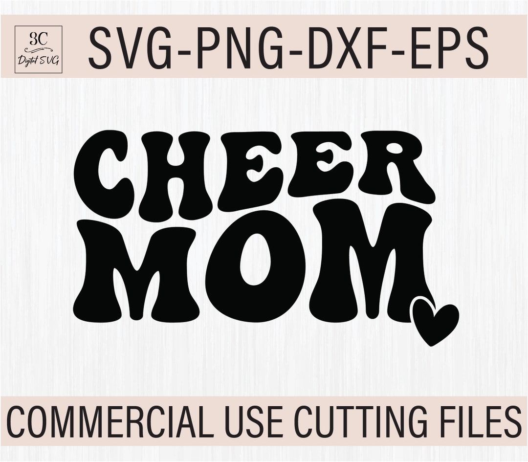 Cheer Mom SVG PNG Cheer Mom Wavy Text Svg Cheer Mom Shirt - Etsy