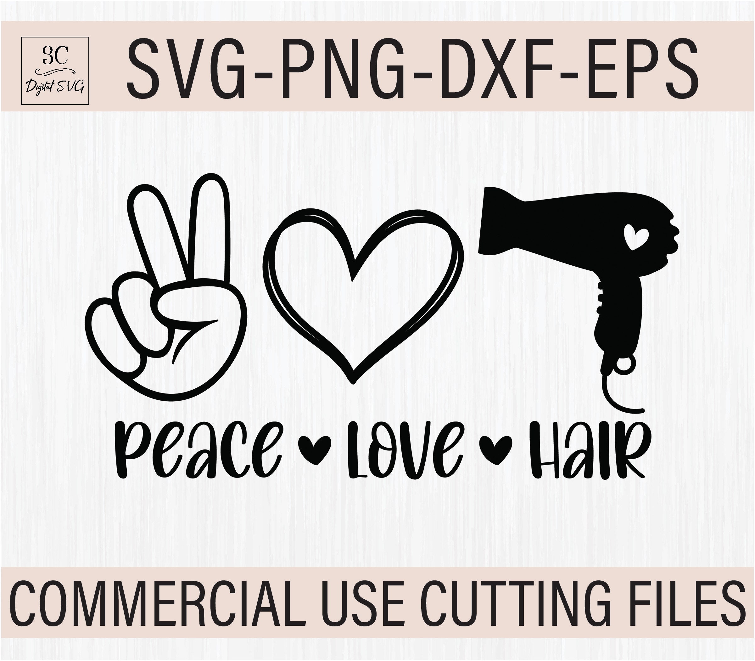 Peace Love Hair SVG PNG Hair Stylist Svg Hair Dresser Svg - Etsy Hong Kong