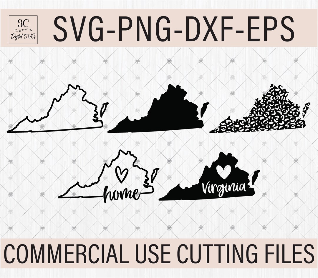 Virginia SVG Bundle, Virginia Outline Clipart, Virginia Shirt Svg ...