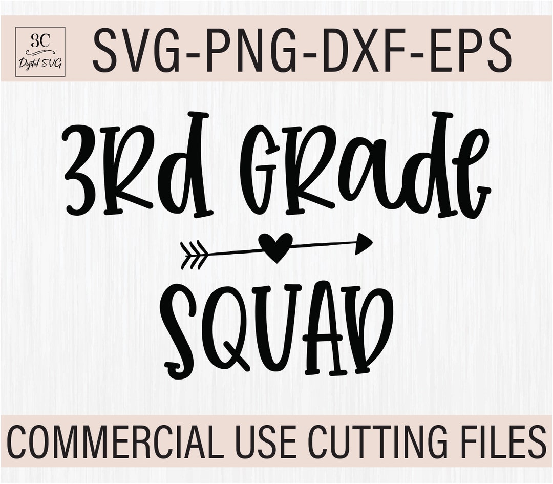Teacher Svg, 3rd Grade Squad Svg, Third Grade Teacher Svg, Teacher ...