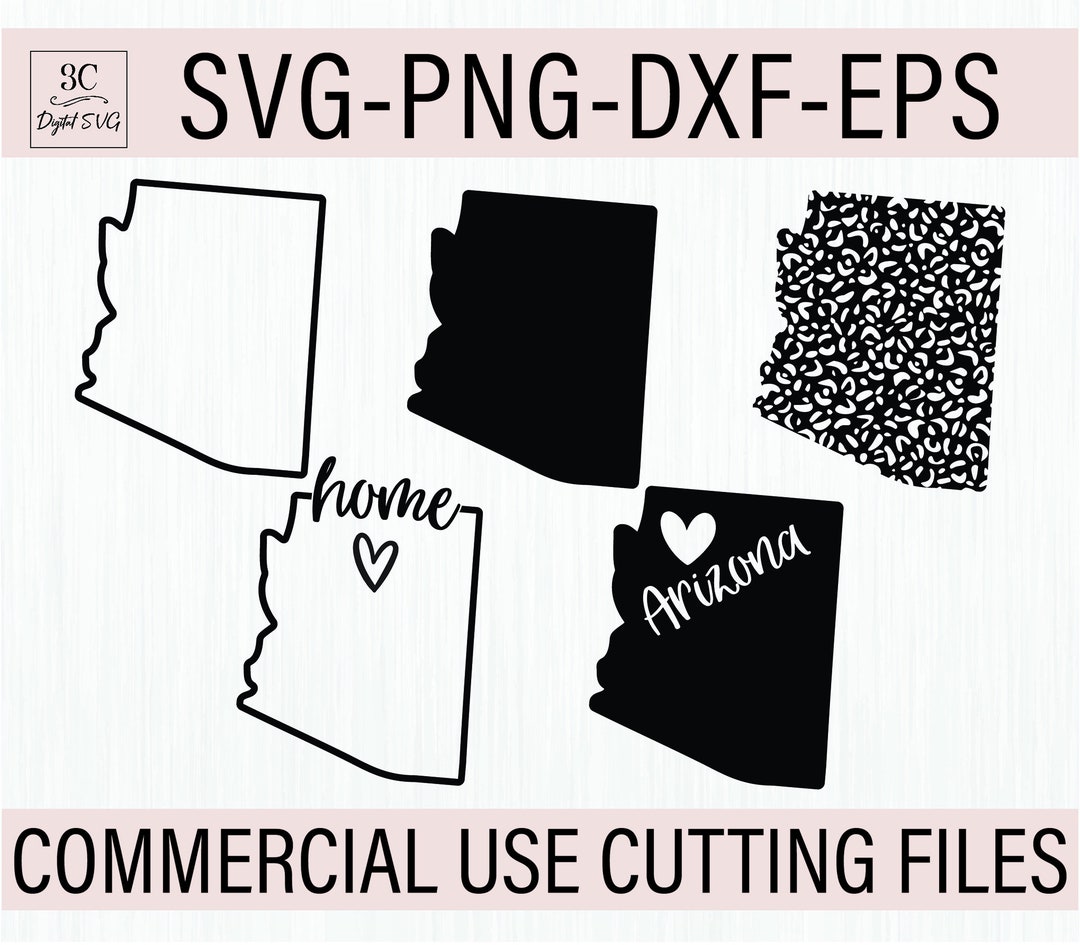 Arizona State SVG Bundle, Arizona Outline Clipart, Arizona Shirt Svg ...