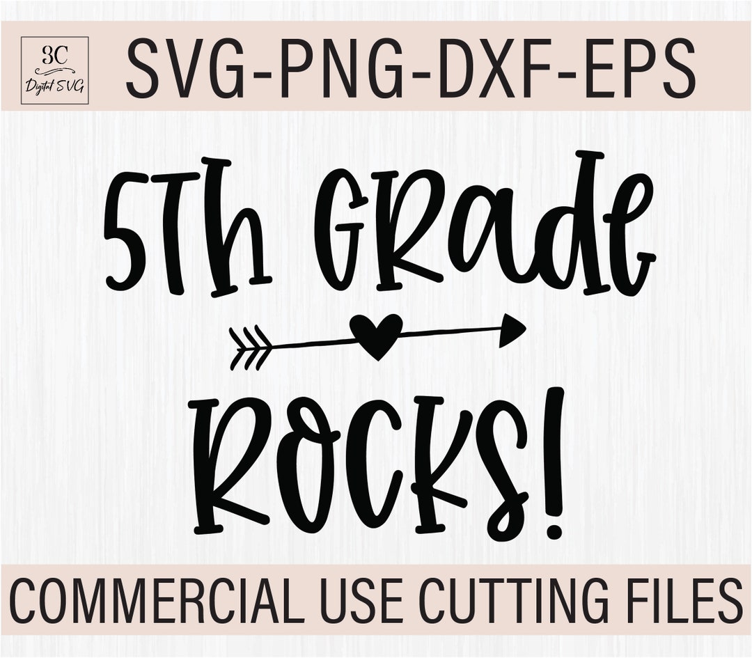 Fifth Grade SVG Files 5th Grade Rocks Svg Teacher Svg - Etsy