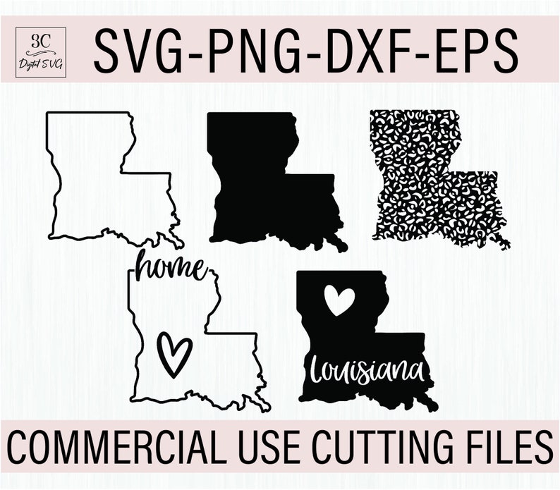 Louisiana SVG Bundle Louisiana Outline Clipart Louisiana - Etsy