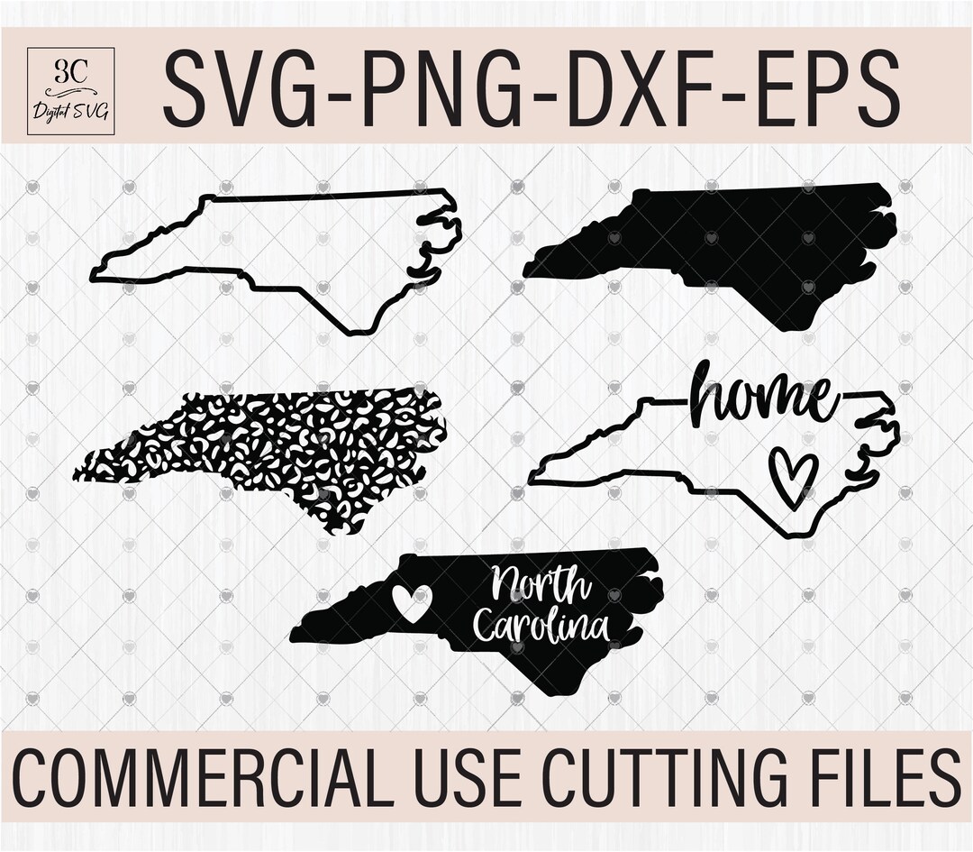North Carolina SVG Bundle, North Carolina Outline Clipart, North ...