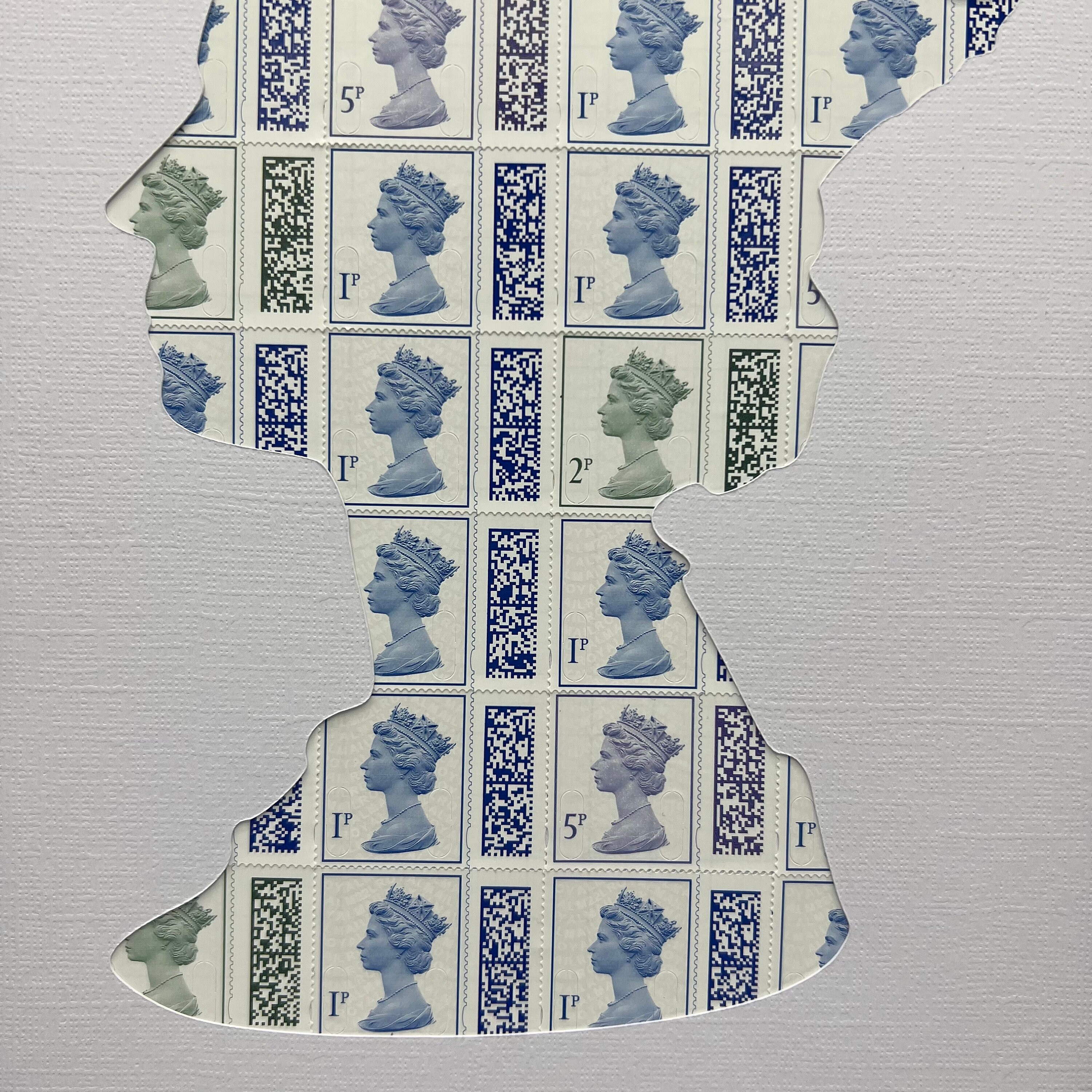 Multicoloured Postage Stamp Art the Machin Silhouette of - Etsy