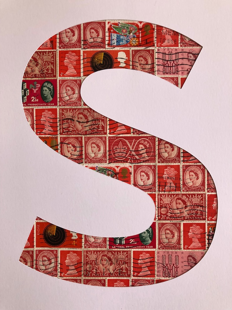 Custom Made Letters - Vintage Postage Stamp Art - Handmade With Vintage ...