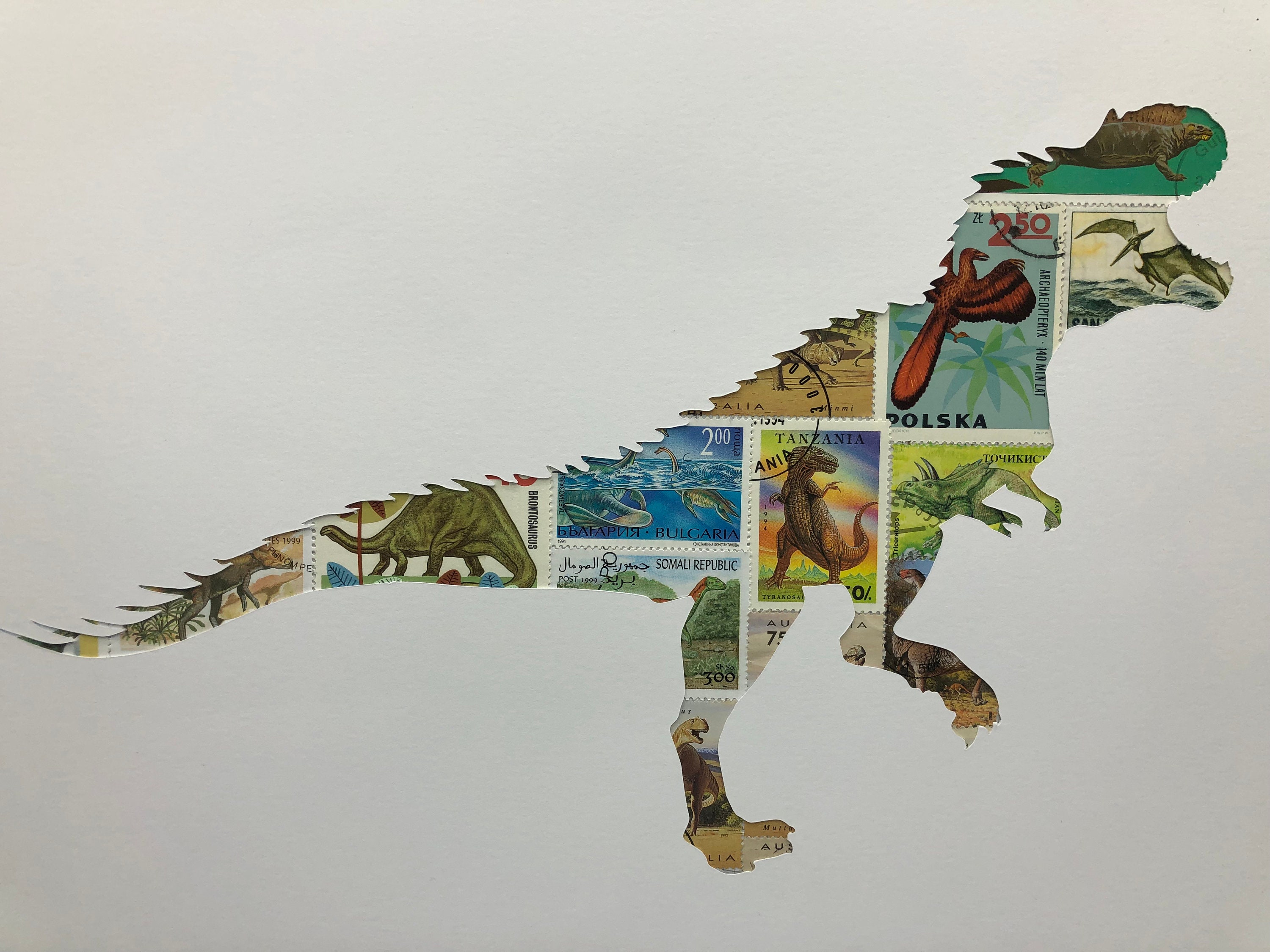 Carnotaurus Vintage Postage Stamp Art Carnotaurus Handmade - Etsy UK
