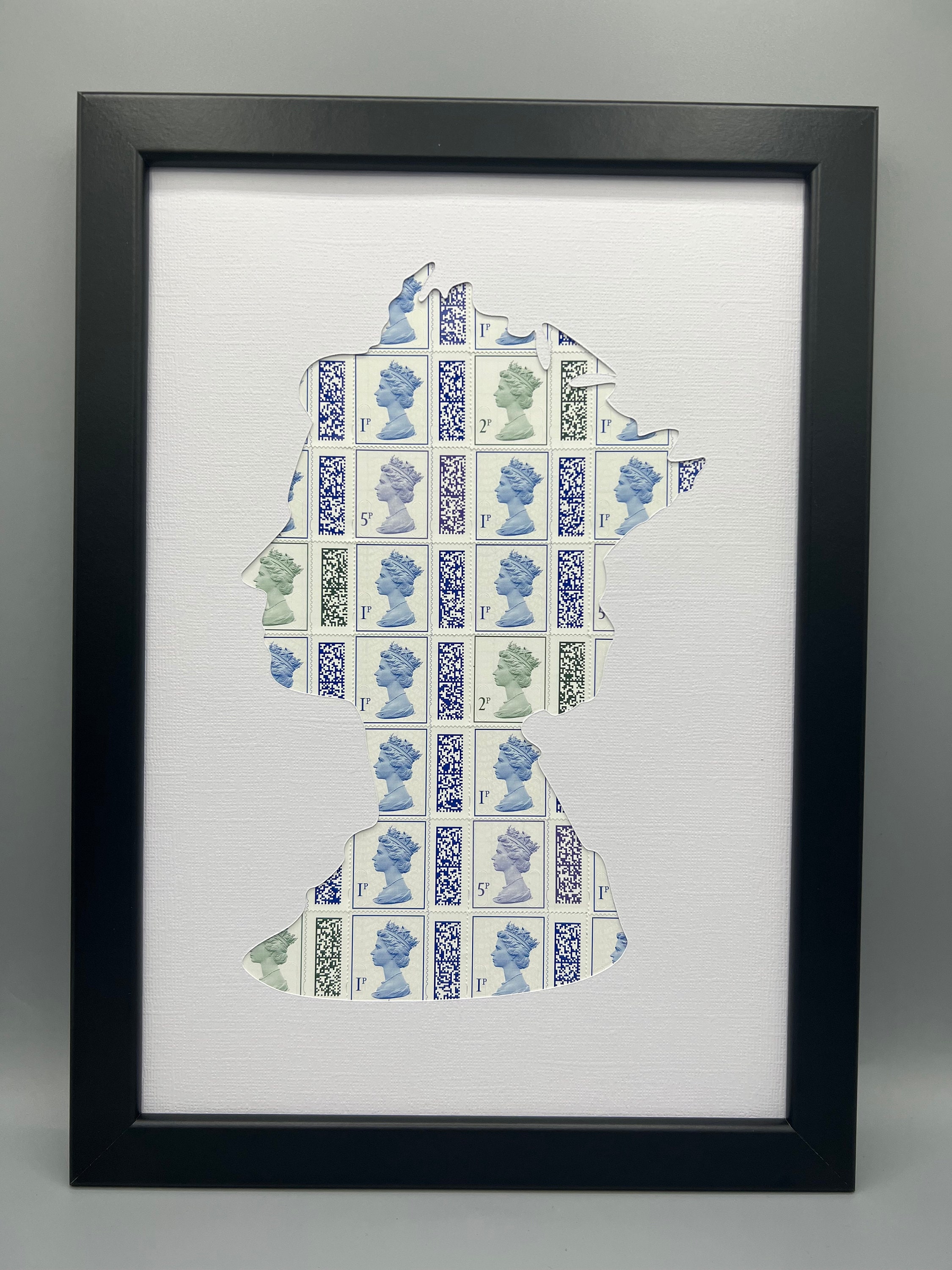Multicoloured Postage Stamp Art the Machin Silhouette of - Etsy