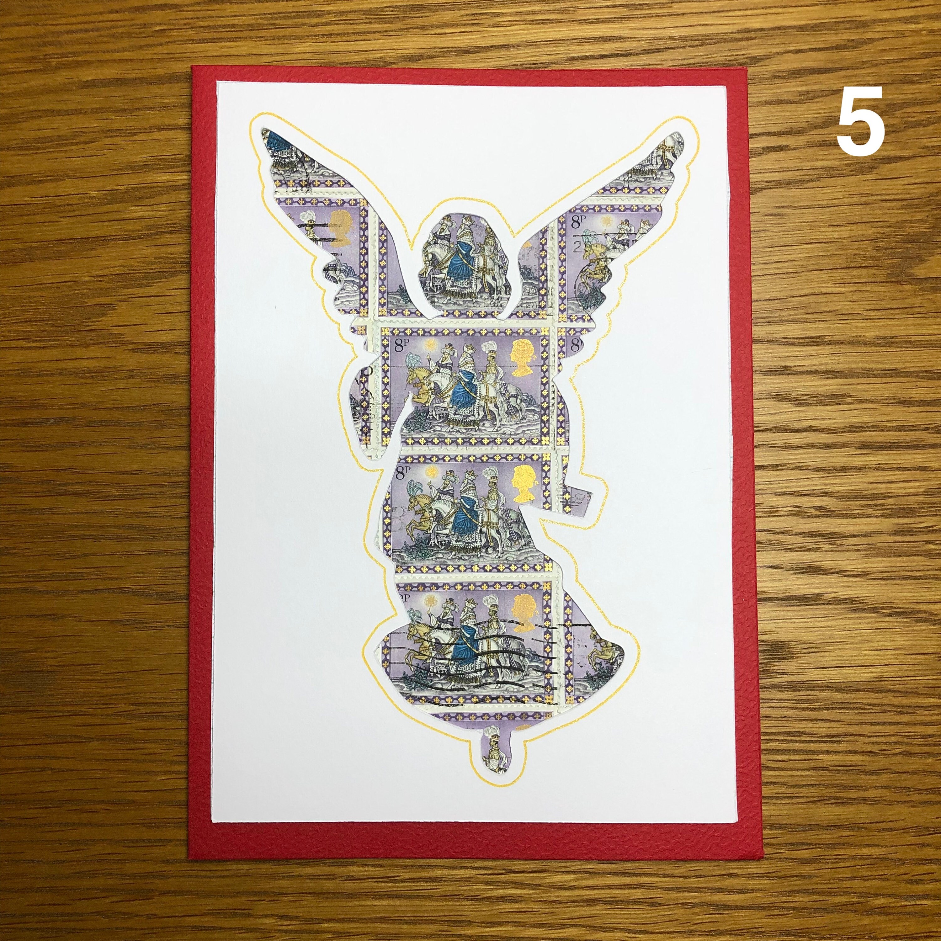 Angel - Vintage Postage Stamp Christmas Cards - Handmade With Used ...