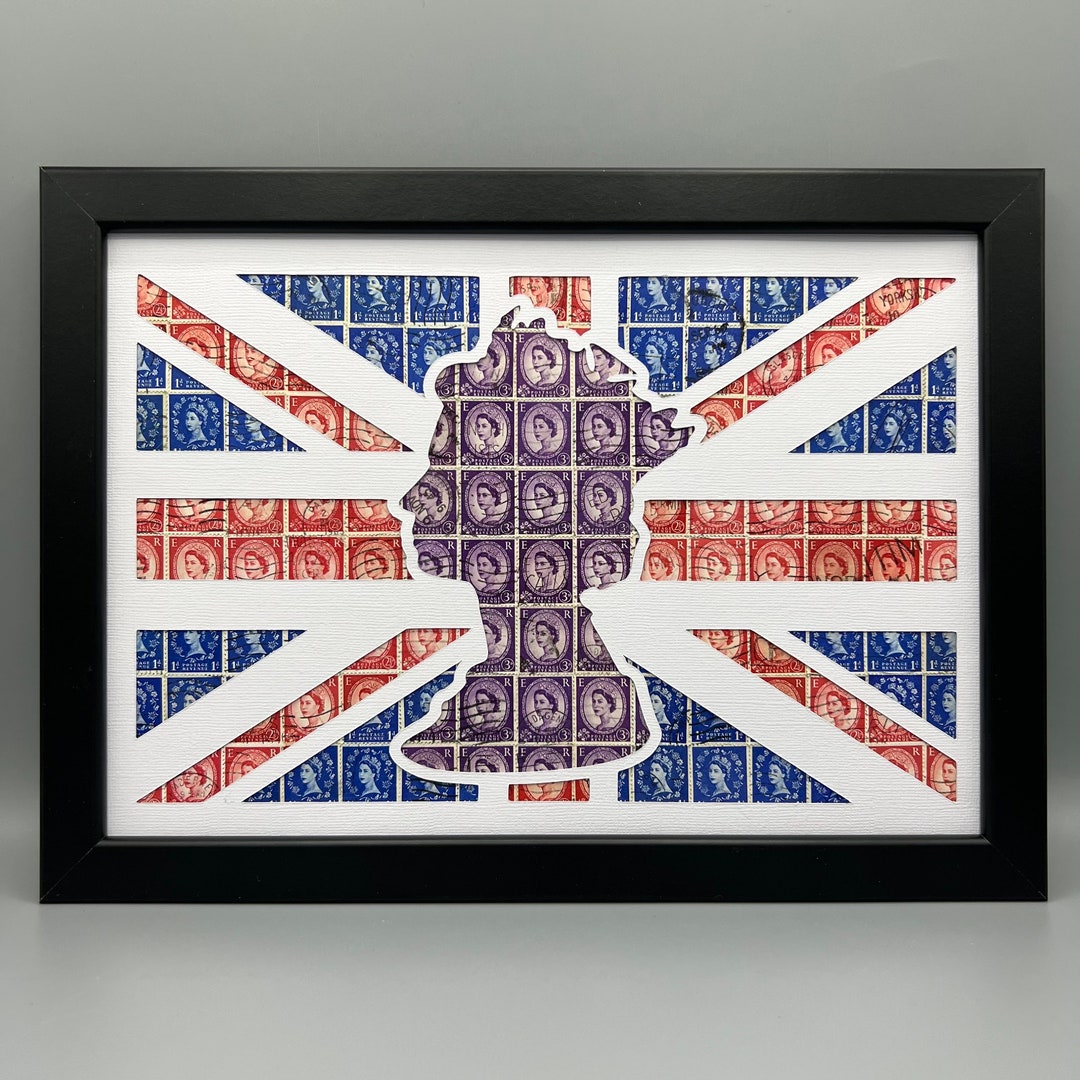 A4 Queen Elizabeth II Machin Silhouette and Union Jack - Vintage ...