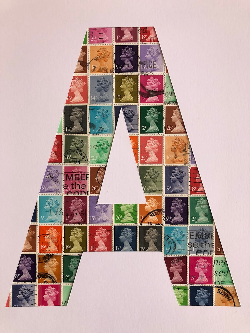 Custom Made Letters - Vintage Postage Stamp Art - Handmade With Vintage ...
