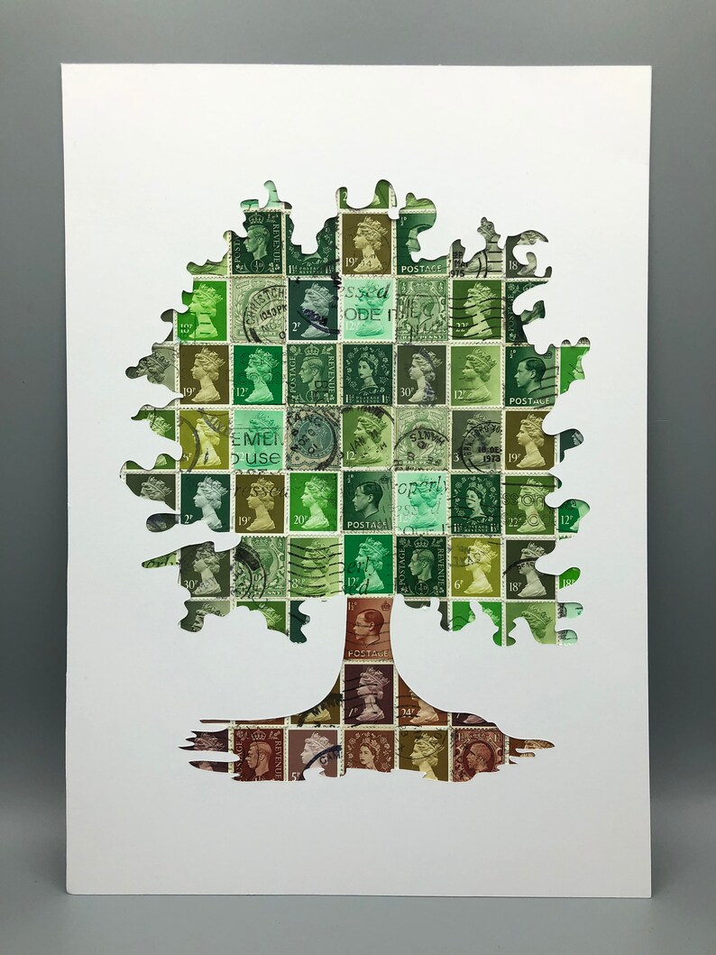 Royal Oak Vintage Postage Stamp Art A Single Oak Tree - Etsy