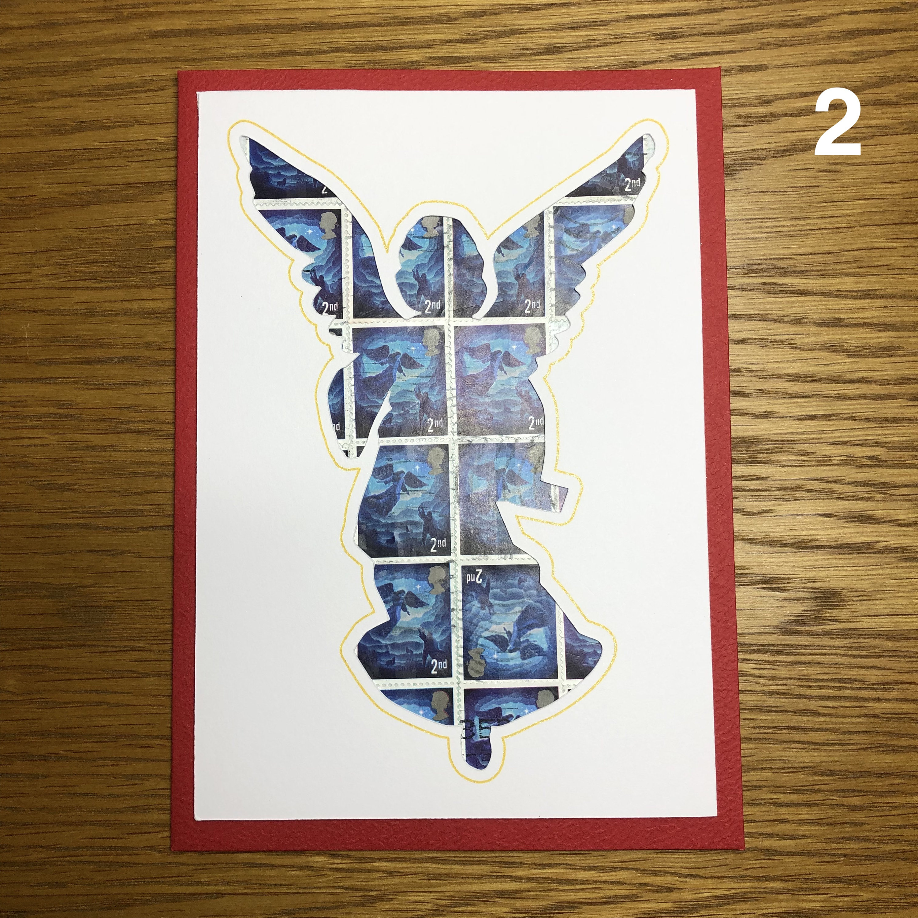 Angel - Vintage Postage Stamp Christmas Cards - Handmade With Used ...