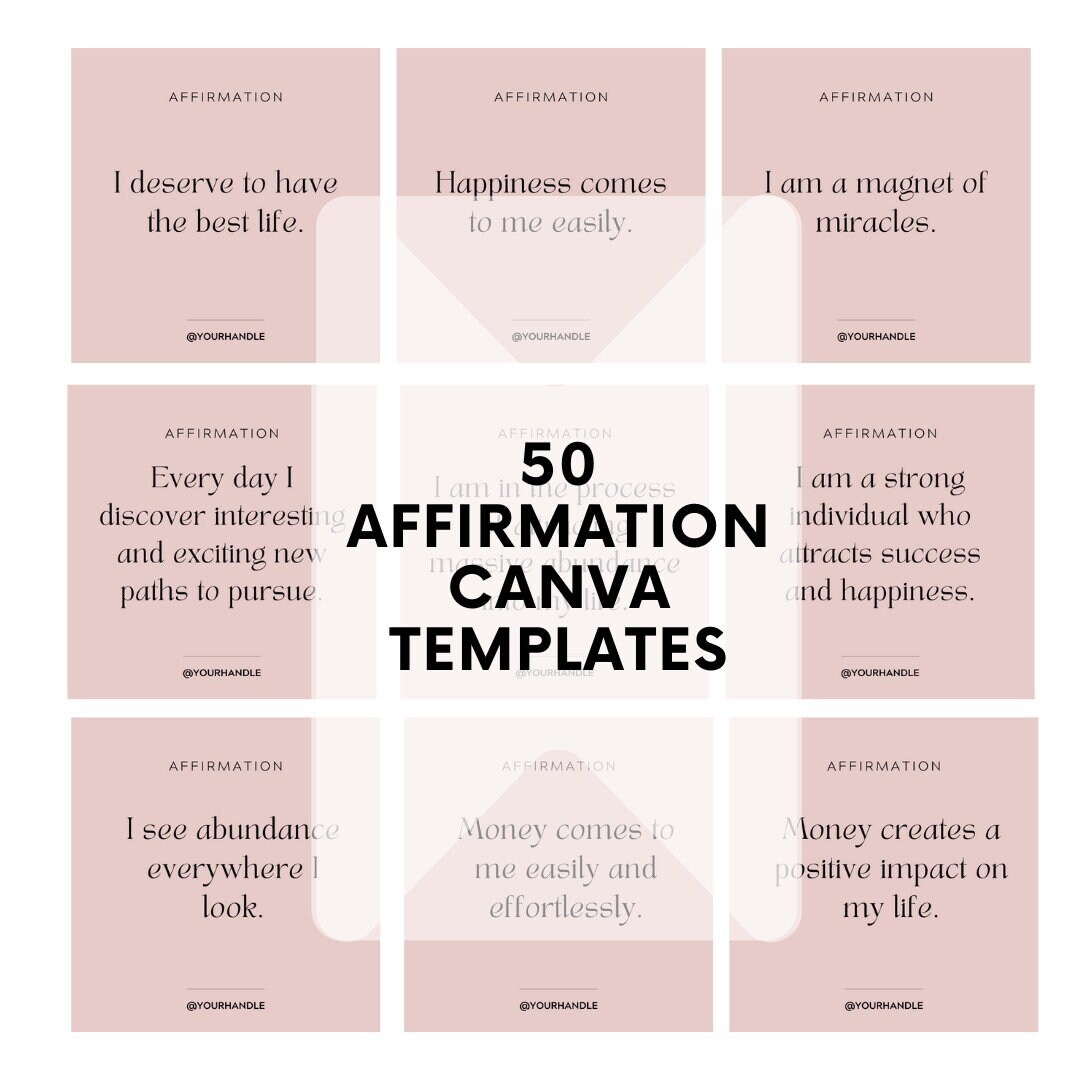 Canva Templates Affirmations | Social Media Bundle Affirmations ...