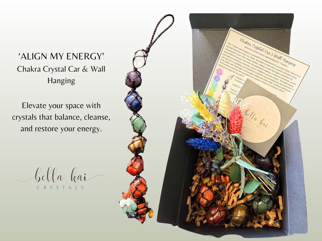 Align My Energy: Chakra Crystal Car & Wall Hanging - Featuring Crystal ...