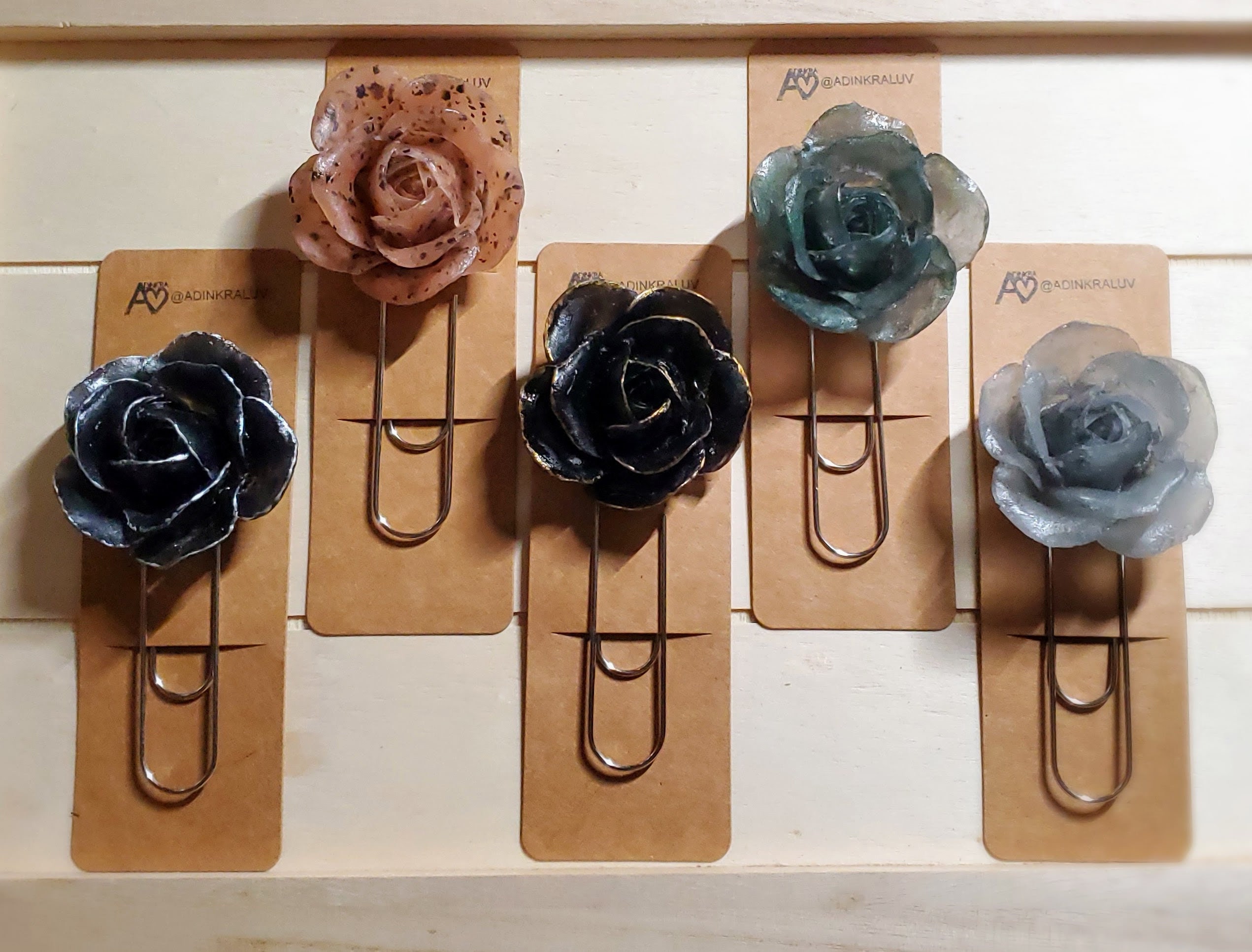 Flower Bookmark, Paper Clips, Resin, Book Lover Gift, Sensory Gift - Etsy