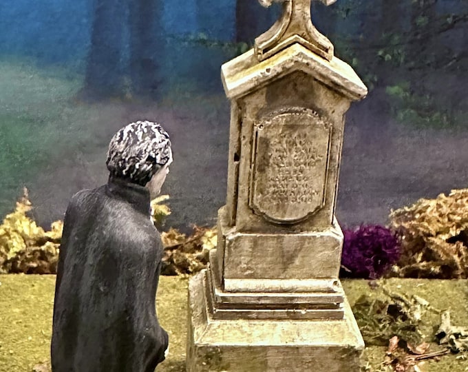 Miniature Halloween Village Distressed Tombstone With Small Cross - Etsy