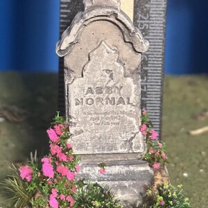 Distressed Miniature Tombstone Abby Normal With Flowers - Etsy
